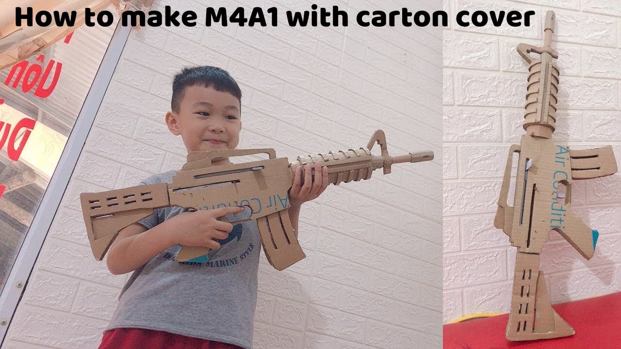 How to make M4A1 gun with cardboard - Cách làm m4a1 bằng bìa carton ...