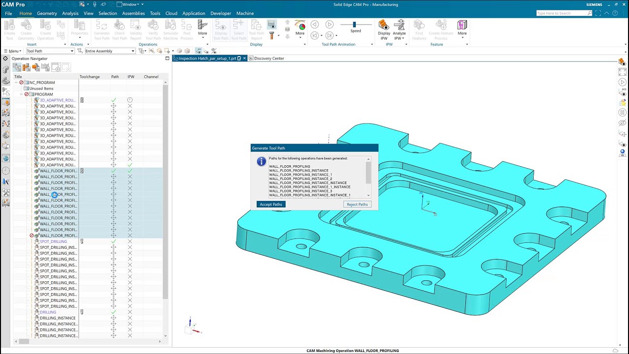 Solid Edge CAM Pro: Optimize operations by tool change - YouTube