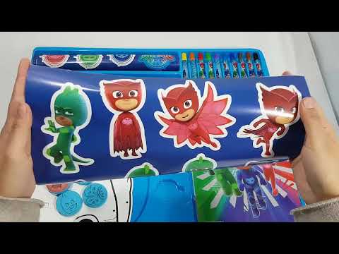 Pj mask*craft and create mask set*sticker*stamp*colour & draw* - YouTube