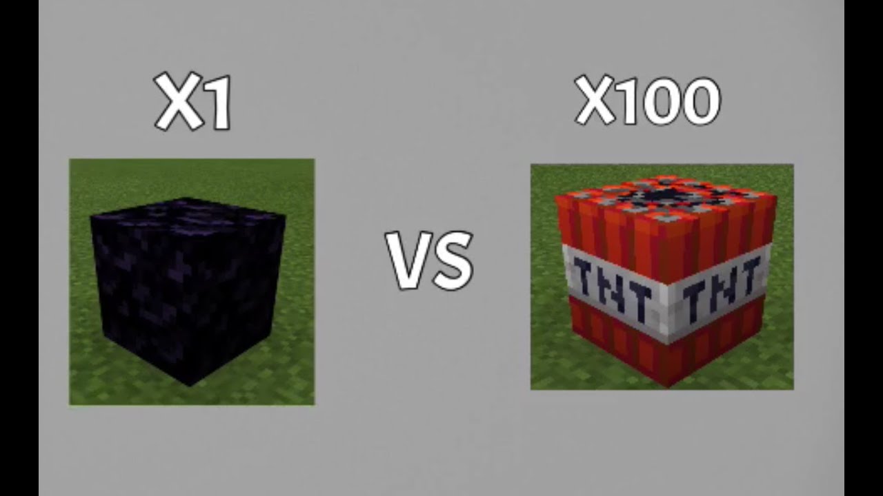 Thí nghiệm minecraft #1: x1 hắc diện thạch VS x100 tnt (slime rainbow ...
