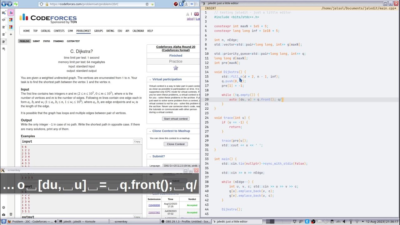 using jaledit to solve programming problems - YouTube