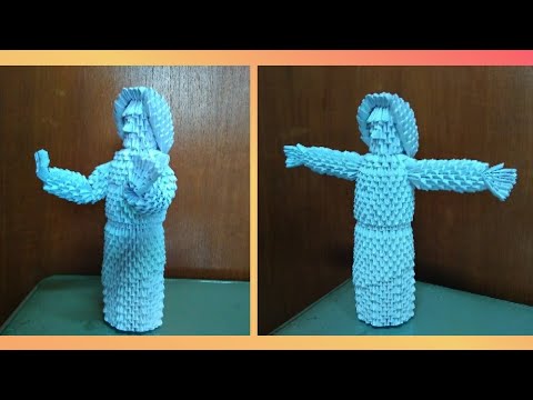 Papercraft 3d origami Jesus tutorial part 2 - YouTube