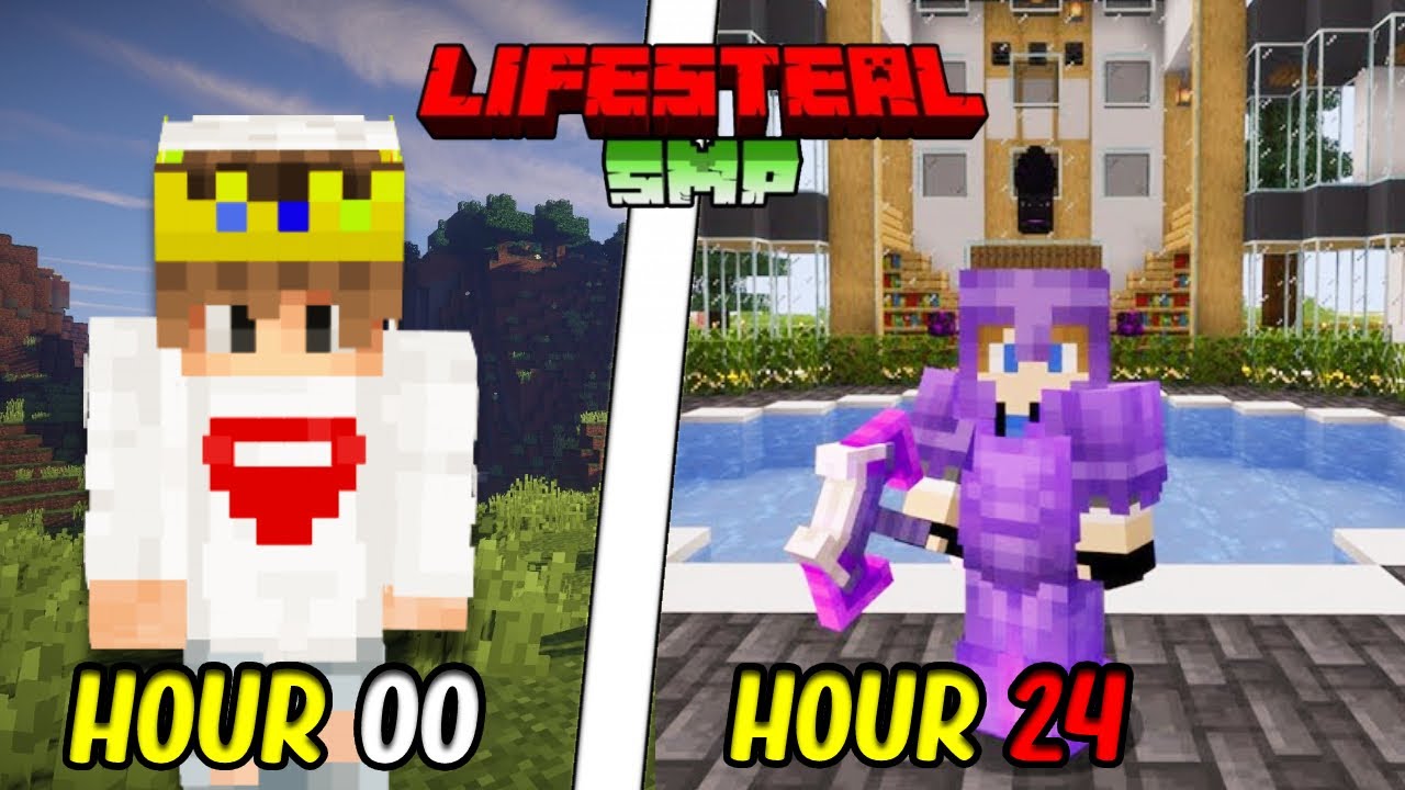 SPENDING 24 Hours for Becoming Powerful In LIFESTEAL SMP | Apple mc ...