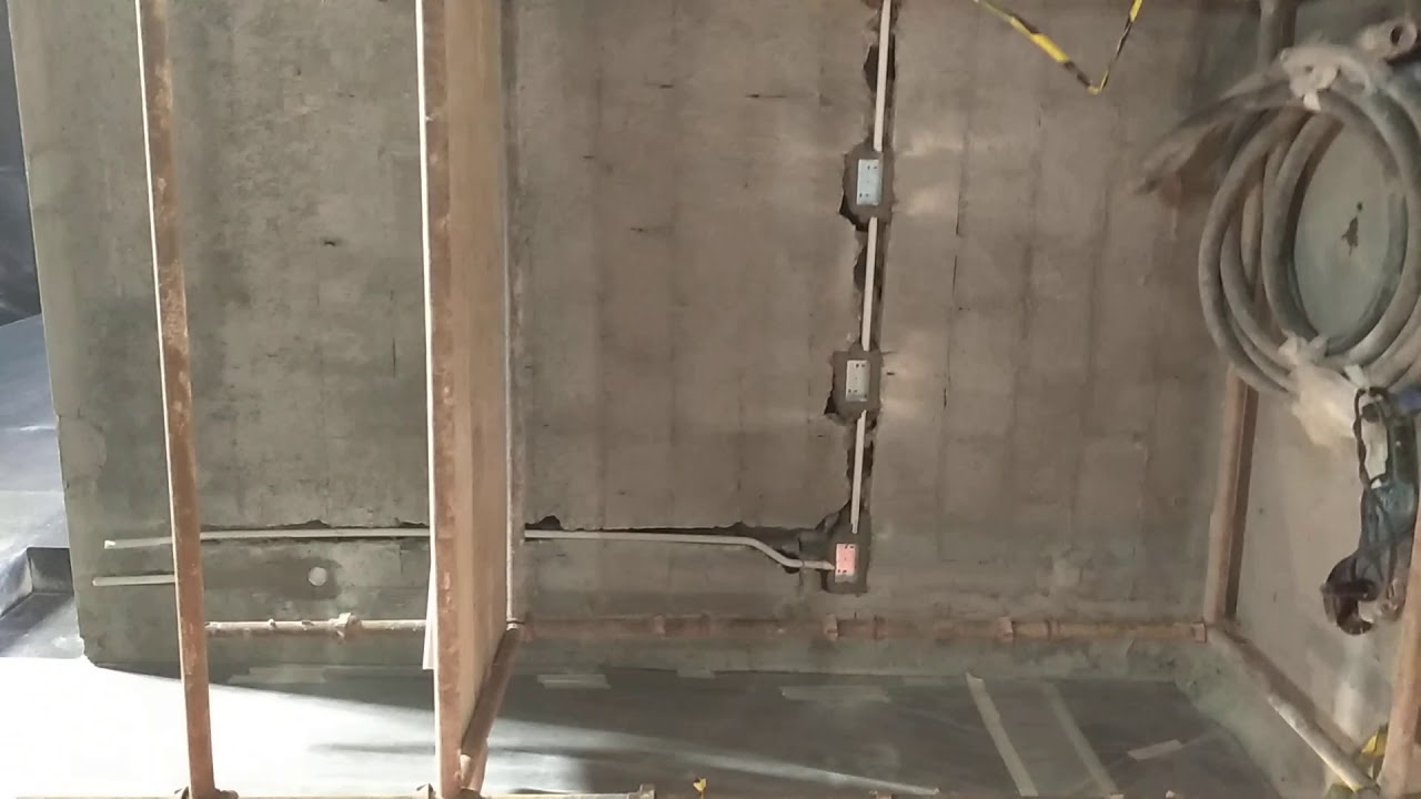 Electrical power embedded box and piping system 2019. - YouTube