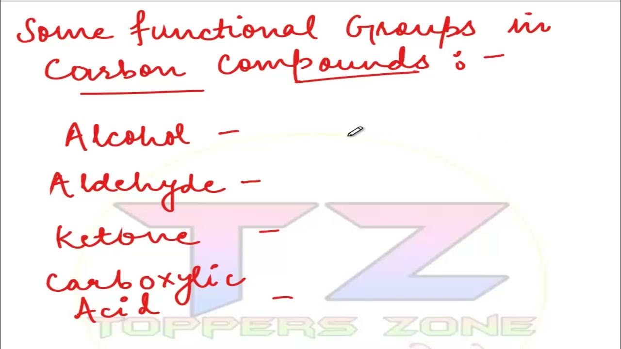 functional groups in Carbon and Compounds Class 10 Science - YouTube