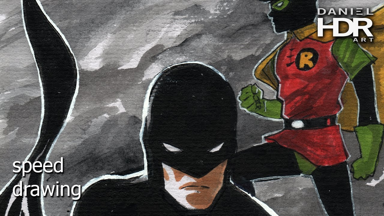 Speed Drawing Red Robin (Batman) - YouTube