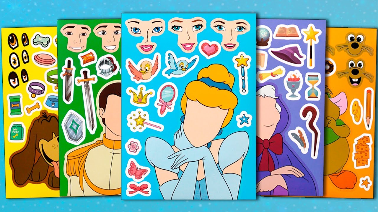 CINDERELLA STICKER BOOK MAKEOVER | PRINCE CHARMING, GUS, FAIRY ...