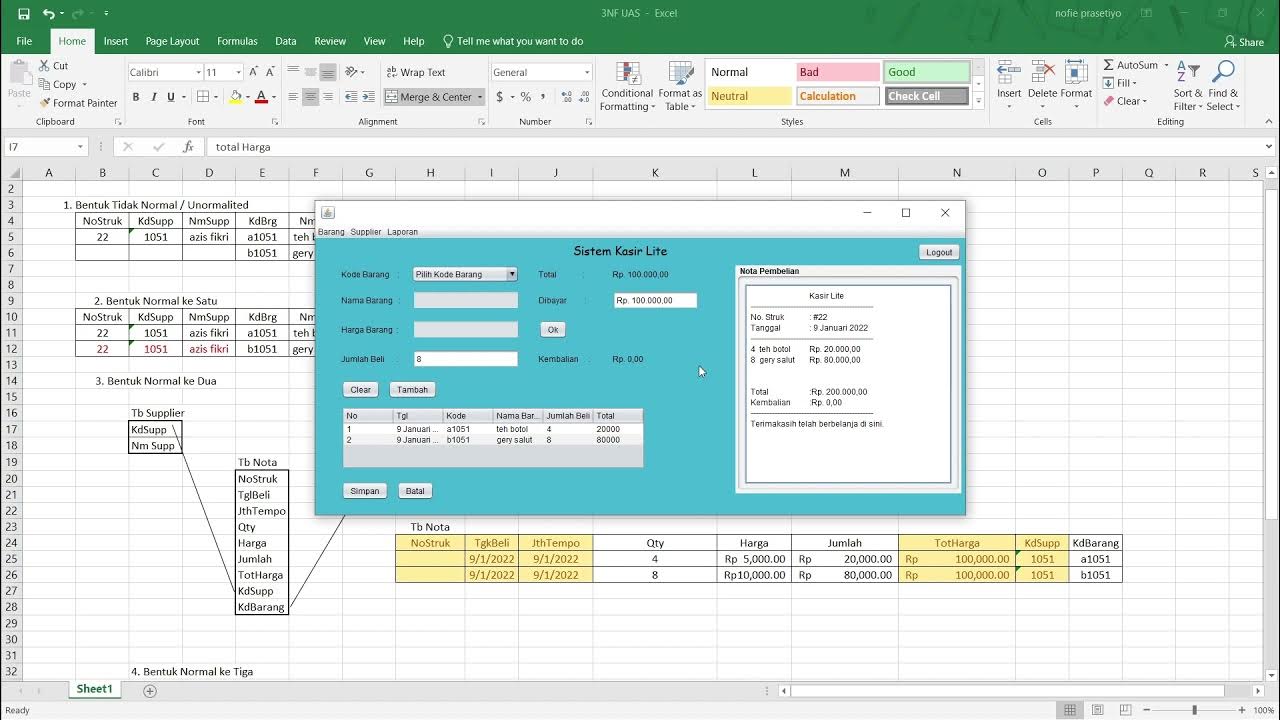 Sistem kasir java/desktop dan ERD 3NF - YouTube