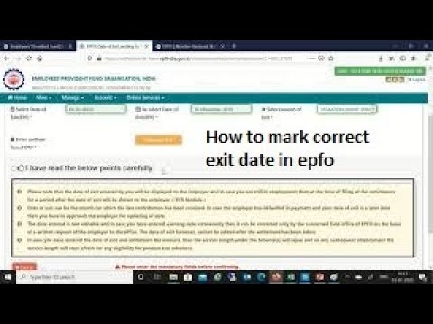 How to mark correct exit date in EPFO portal? - YouTube
