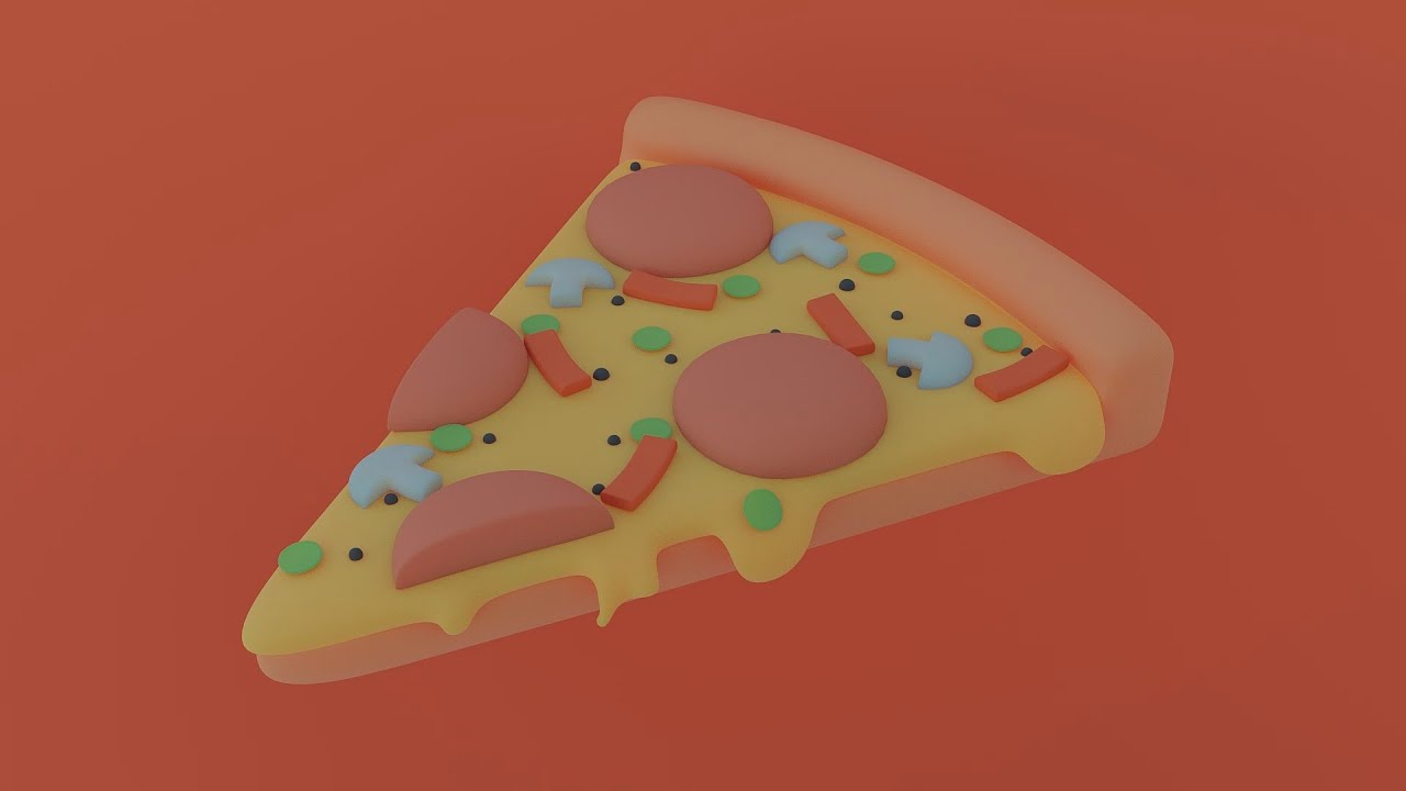 Pizza slice 3d illustration | Blender 2.8 Modeling Timelapse (without ...