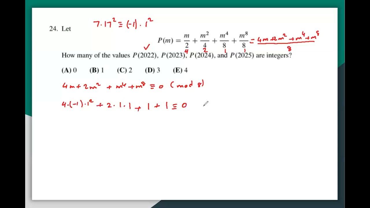 2024 AMC 10B Problem 24,Modular Arithmetic - YouTube