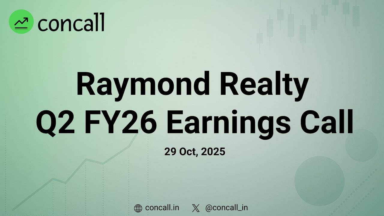 Raymond Realty Ltd Q2 FY26 Earnings Conference Call | Concall.in - YouTube
