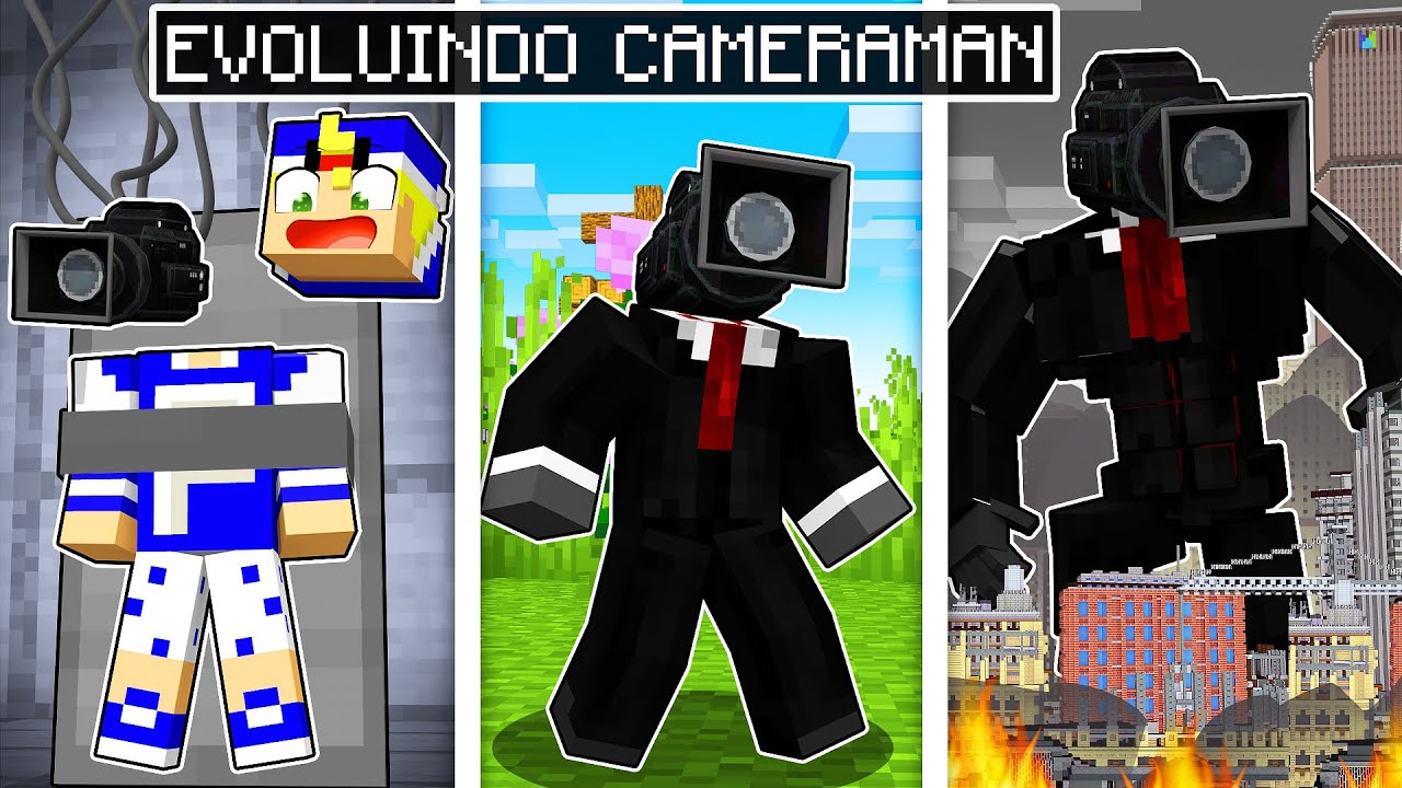 Evoluindo CAMERAMAN para CAMERAMAN DEUS no Minecraft - YouTube