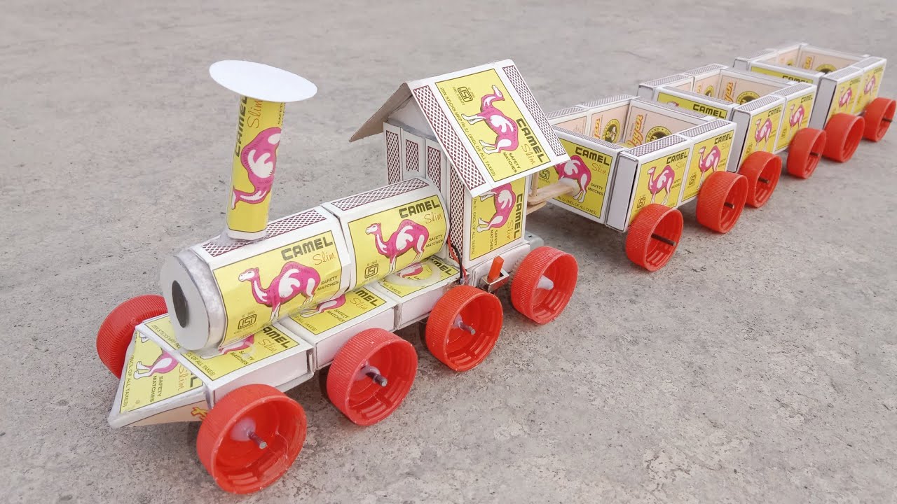 How To Make Matchbox Train 🚂 Car at home - DIY Toy train - YouTube