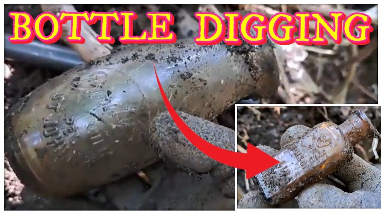 Digging For Old Bottles In A Community Dump Rare Slug Plate Milk And ...