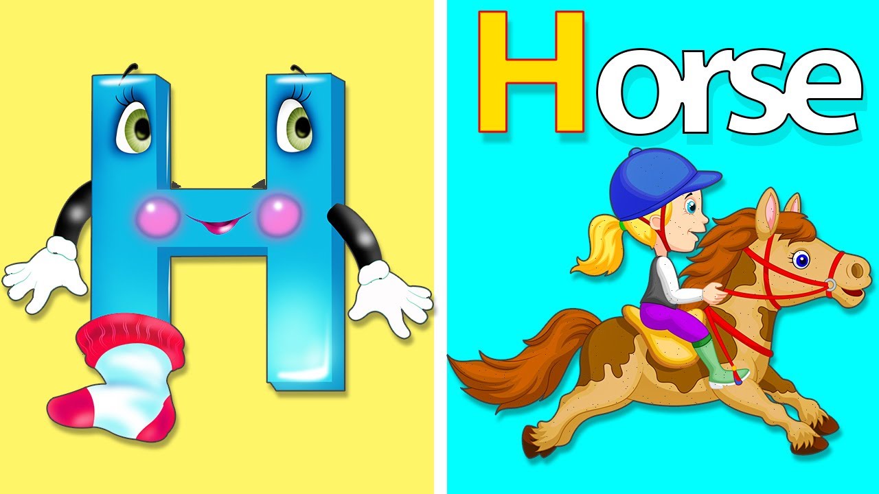H for Horse Teaching Writing ABC for Preschool kid | Alphabet for Kids ...