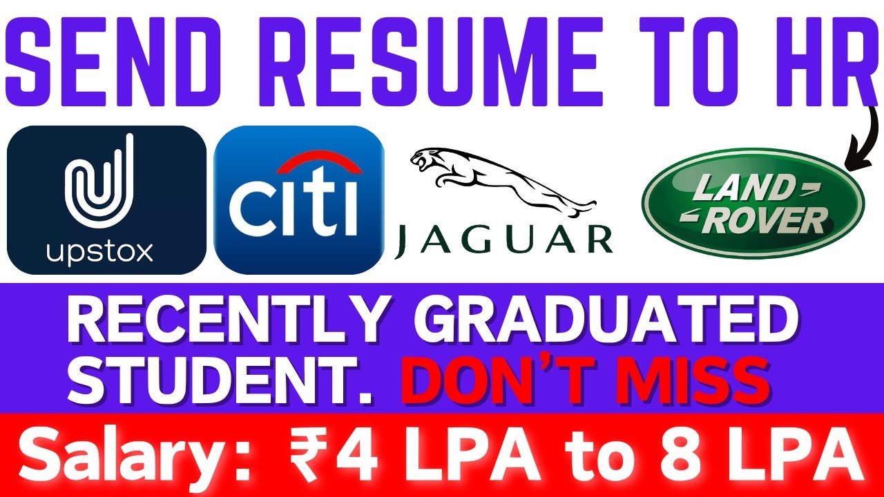 🔥Direct Send Resume Hiring | JLR, Citigroup, Upstox | Jobs For Freshers ...