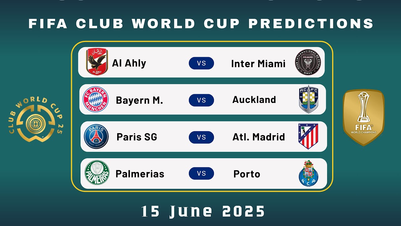 🎯 FIFA Club World Cup Predictions – 15 June Opening Day (4 Matches ...
