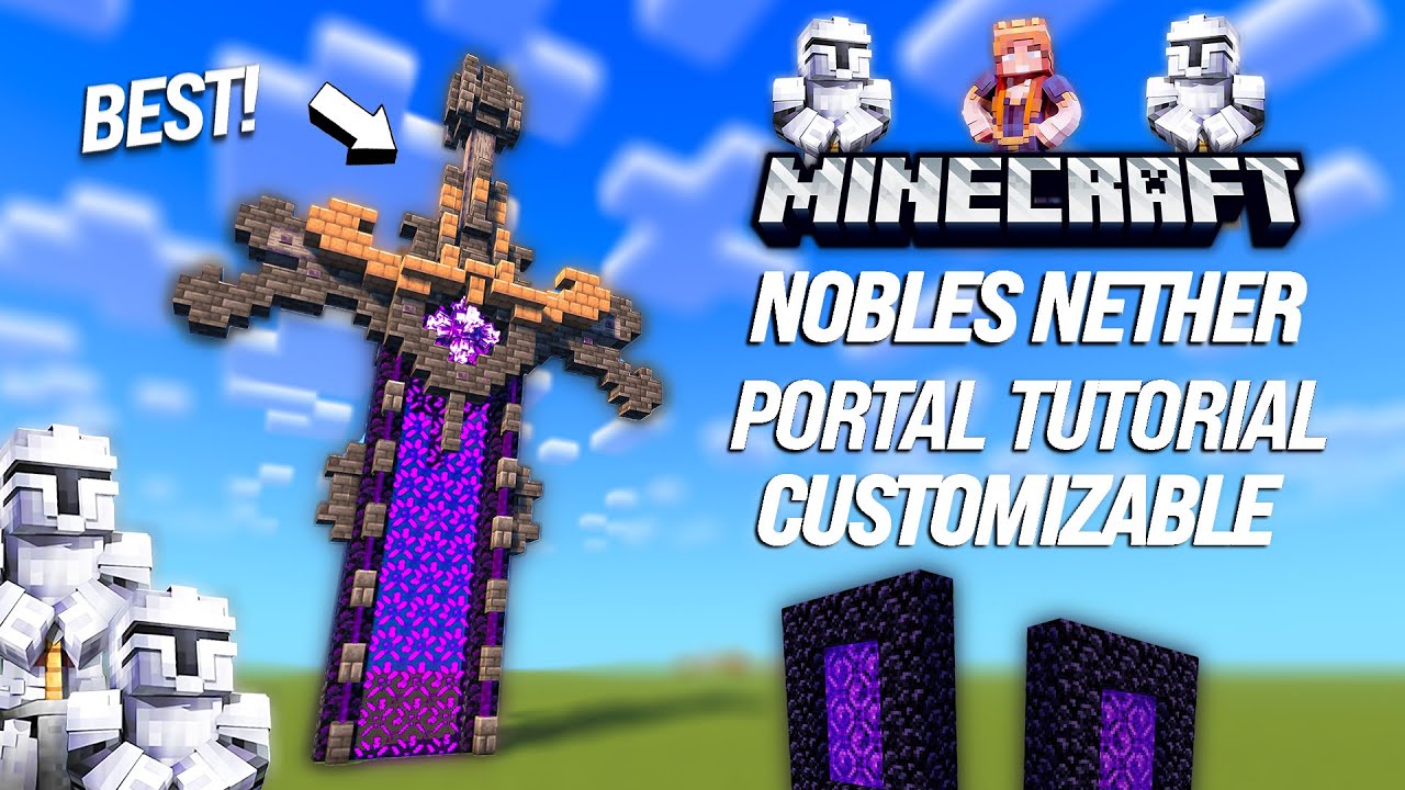 Minecraft Noble Nether Portal Tutorial [Aesthetic] [Customizable ...