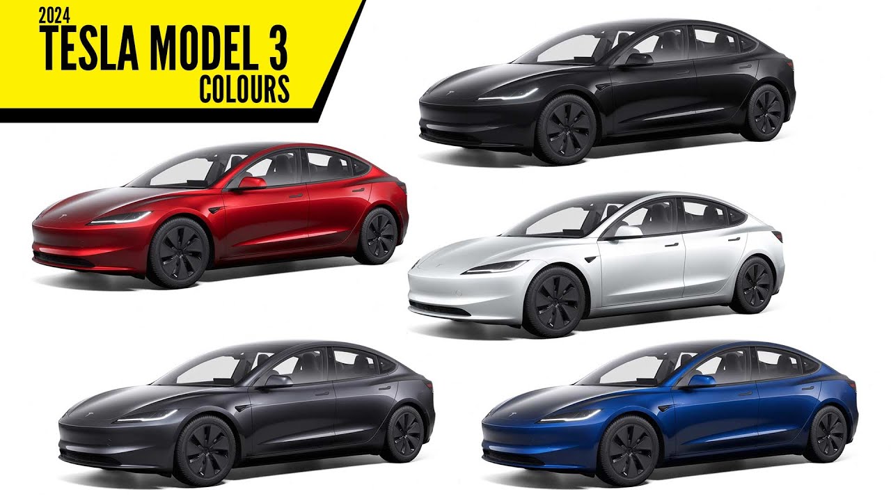 2024 Tesla Model 3 - All Color Options - Images | AUTOBICS - YouTube