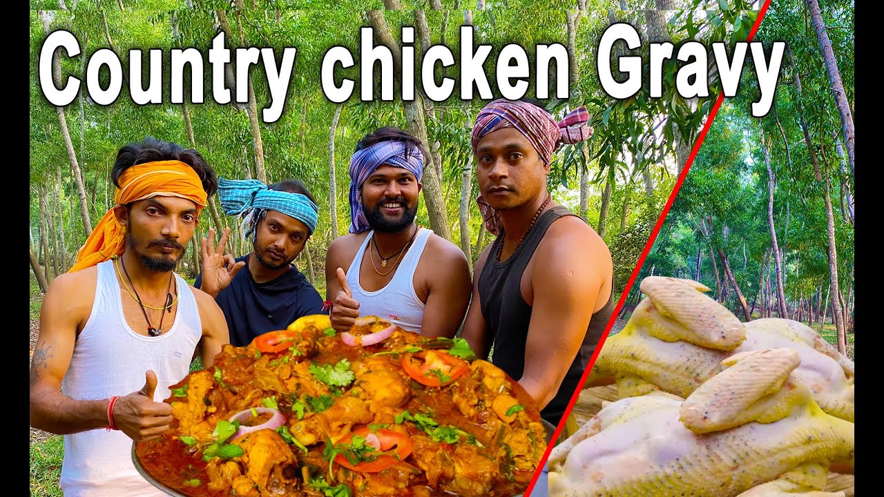 Country Chicken Gravy || Desi Ganja Jhola || Village Country Chicken ...