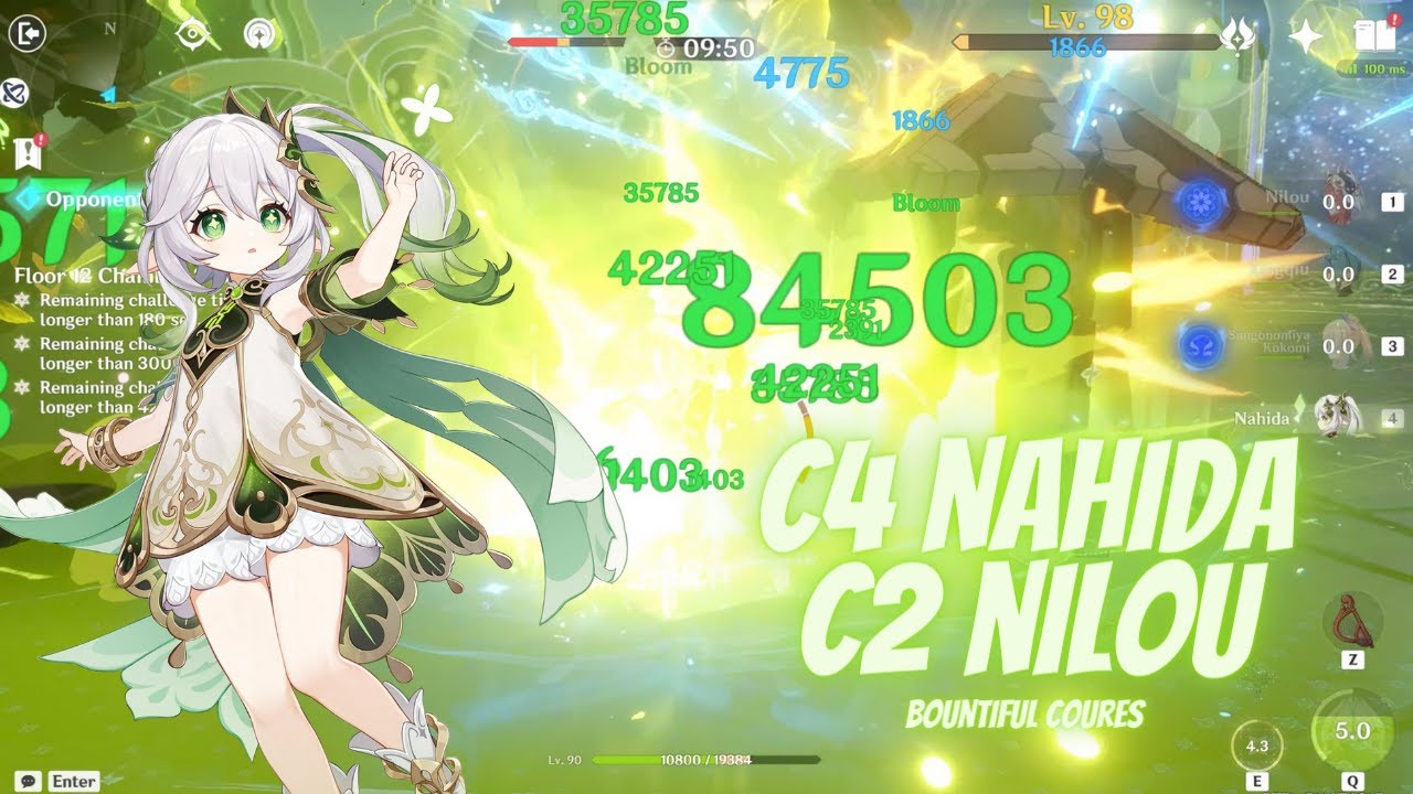 C2 Nilou and C4 Nahida finishes Abyss Chamber in 13 seconds - YouTube