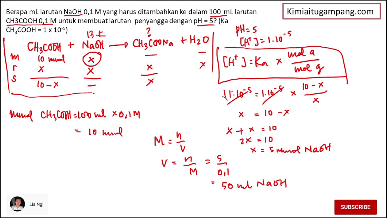MENGHITUNG VOLUME PADA LARUTAN BUFFER (LARUTAN PENYANGGA) - YouTube