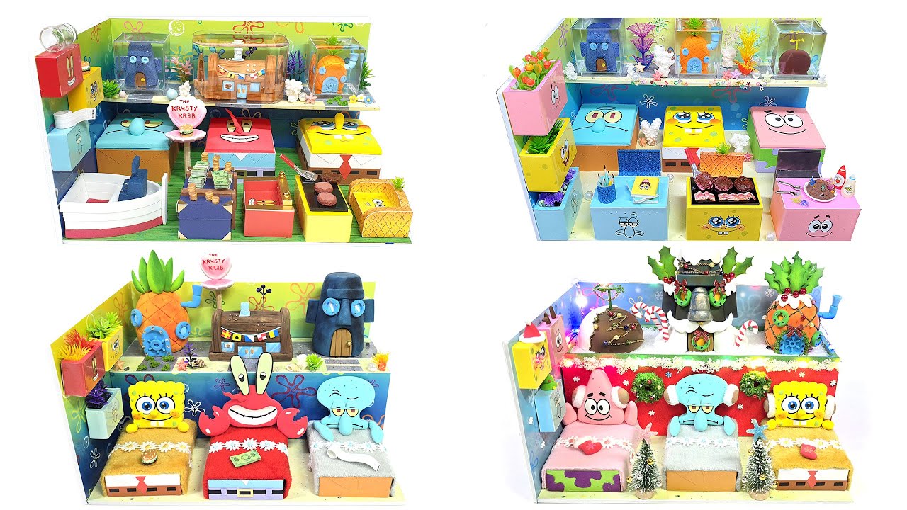#diy 4 DIY Miniature Spongebob House Collection♥Making Spongebob ...
