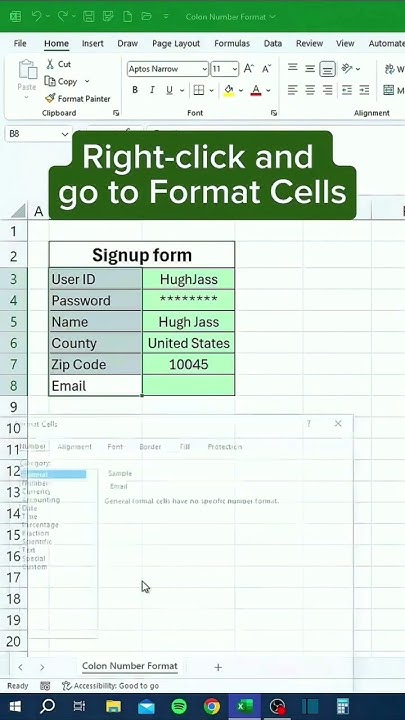 Colon Number Format in Excel #excel #yourbusiness #exceltips #windows #new #exceltricks # ...