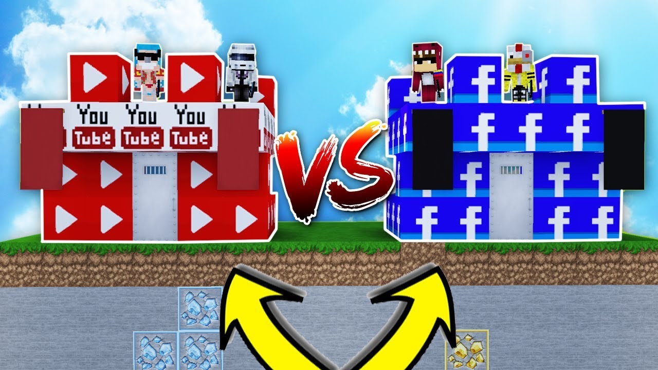 CASTILLO DE YOUTUBE VS CASTILLO DE FACEBOOK 😱!! - MINECRAFT BATALLA DE ...