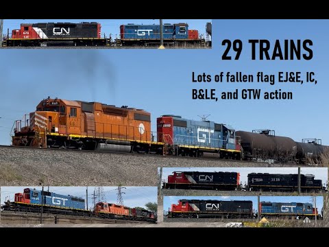 29 trains at the Gary railroad funnel! Amtk, CN, NS, and CSX action! BLE, EJE, IC, & GTW on ...
