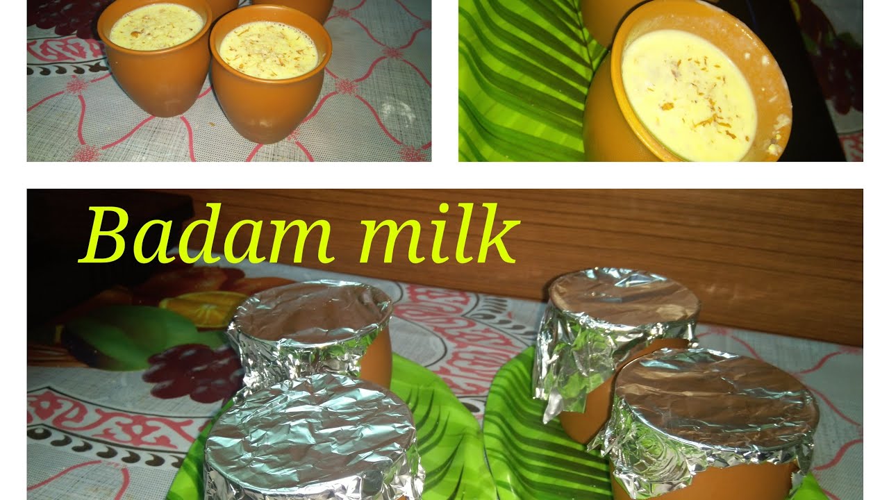 how to make homemade badam milk - YouTube