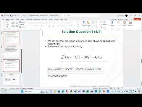 Week 6: MATH102- Calculus II - Recitation With Python; Areas Between Curves - YouTube