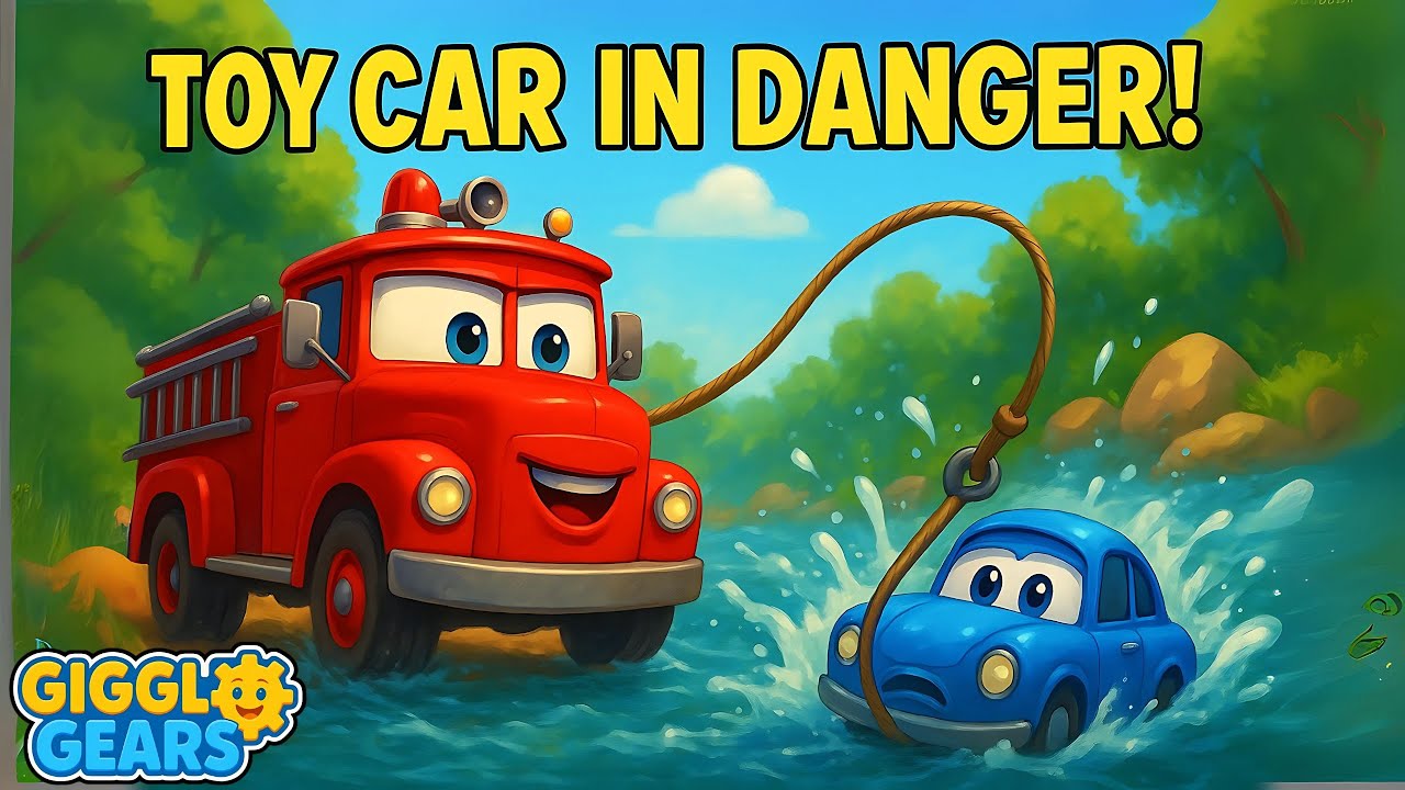 Brave Fire Truck Rescues Toy Car from Rushing River - YouTube