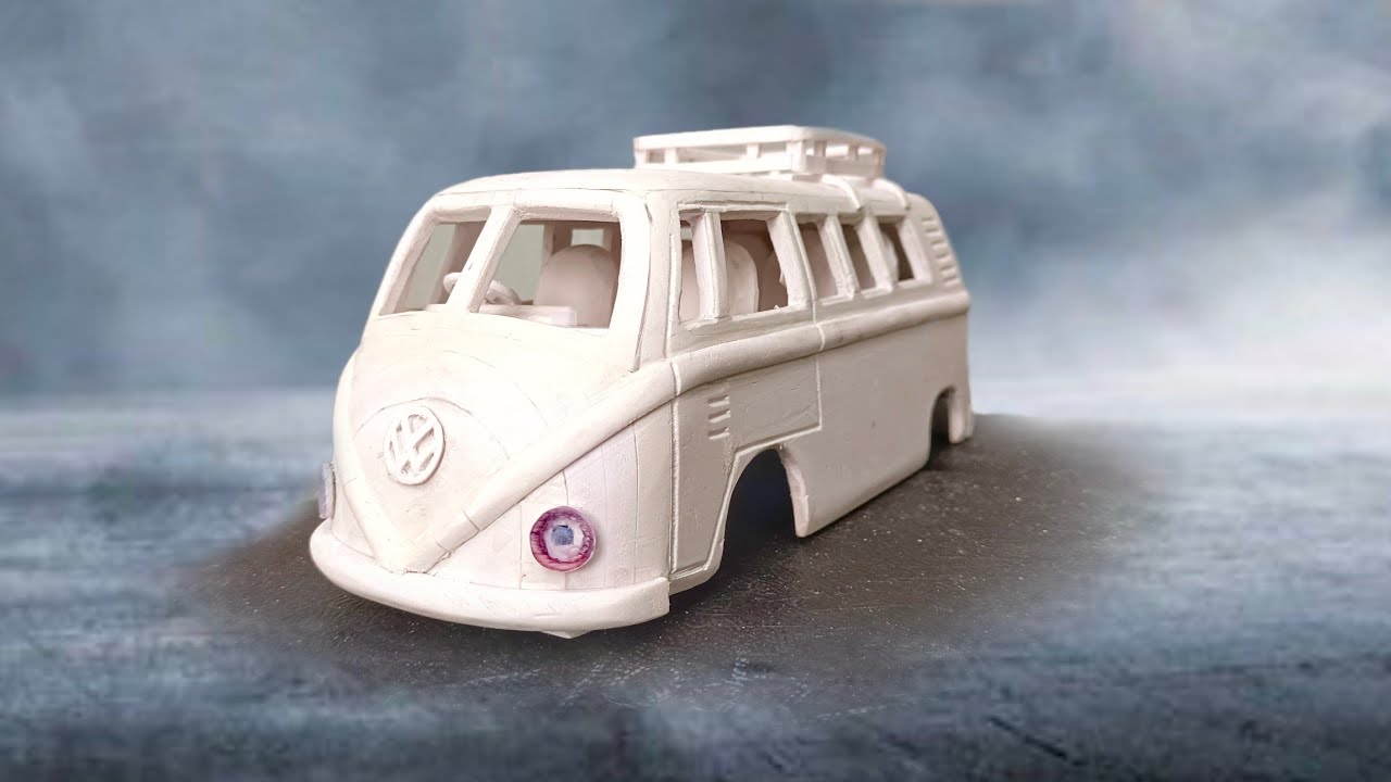 MINI Volkswagen KOMBI VAN Miniature making on PVC form board ( part - 1 ...