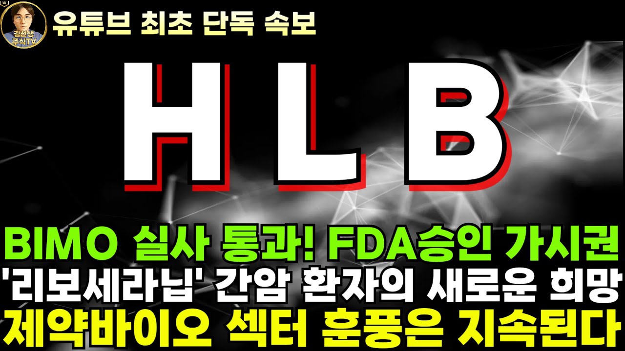 [HLB 주가전망]단독, BIMO 실사 통과! FDA 승인 가시권! 리보세라닙 간암 환자의 새로운 희망! - YouTube