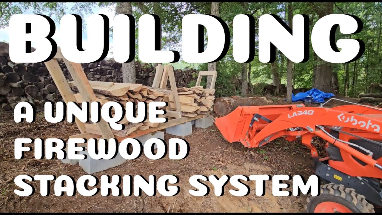 BUILDING a UNIQUE FIREWOOD STACKING SYSTEM. Constructed w/ Sawmill ...