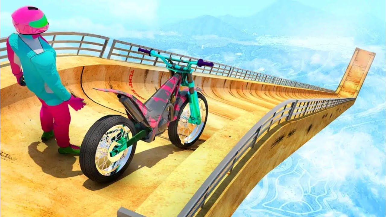 Impossible Bike Stunts Racing Game On Mega Ramp - YouTube