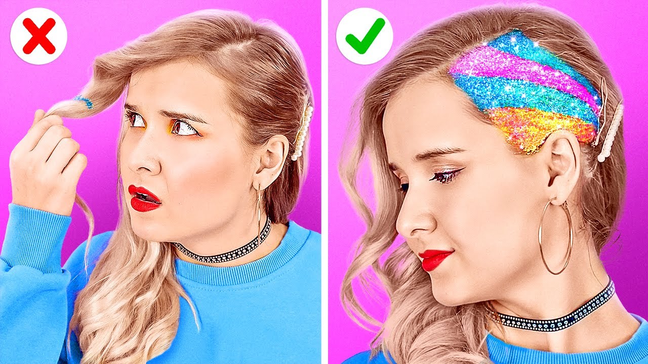 COOL HAIR TRICKS AND HACKS || DIYY Colorful Hair Hacks And Tips By 123 ...