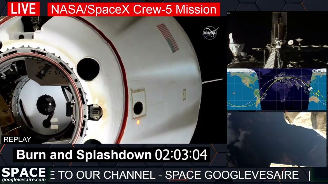 NASA’s SpaceX Crew-5 Undocking on the Crew Dragon Endurance at the ISS - YouTube