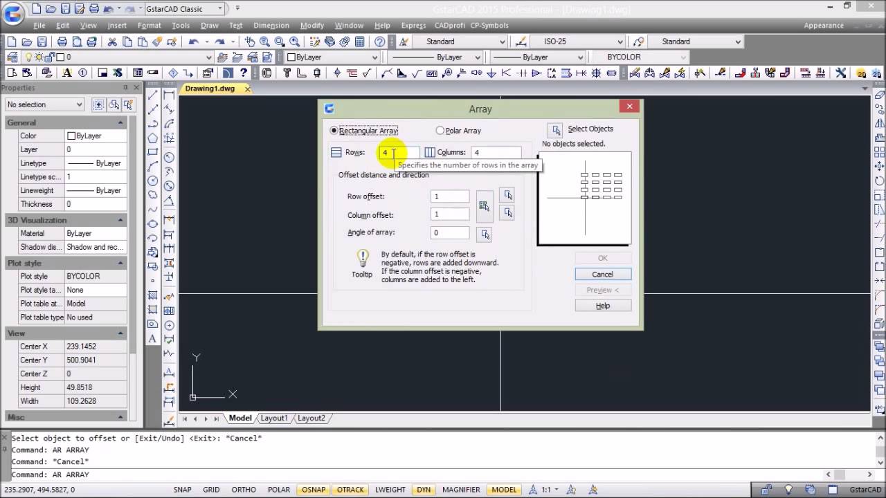 คำสั่ง Array ใน GstarCAD - YouTube