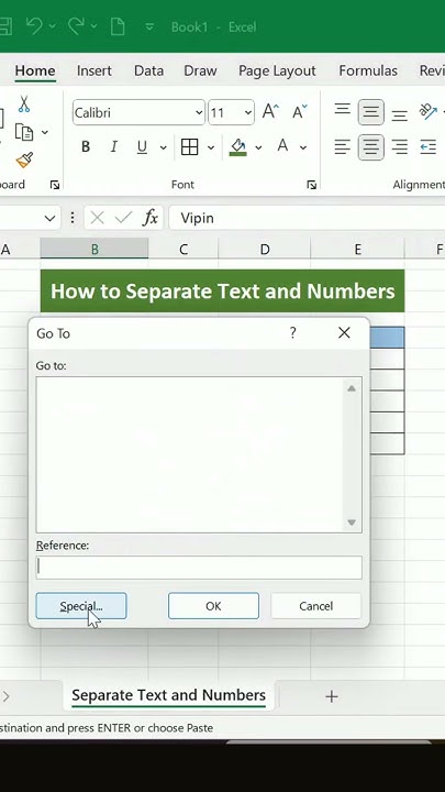 Separate (Split) & Sort Text & Numbers in Excel #shorts - YouTube