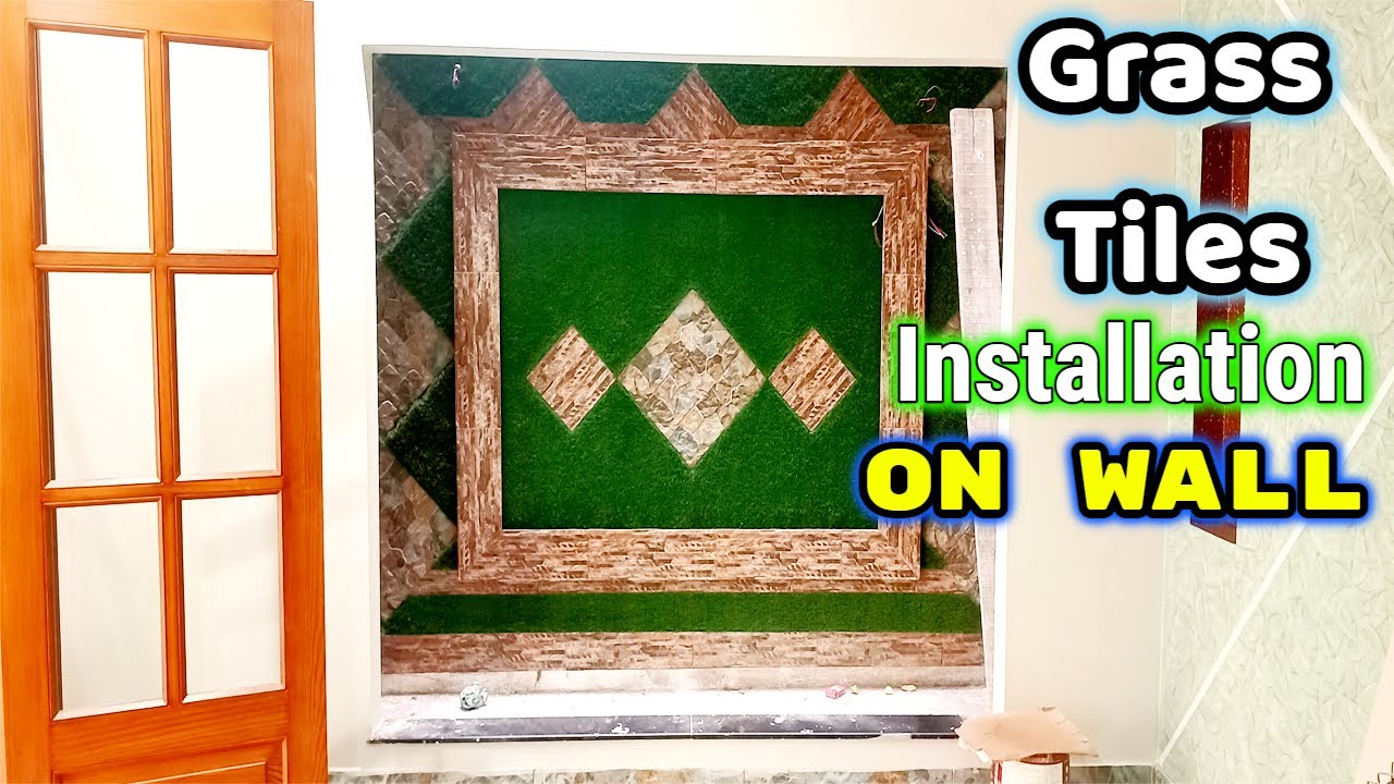 Interior design | Artificial turf installation on wall | Grass Mat ...