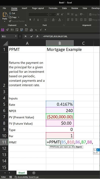 PPMT Function #Shorts Microsoft Excel Tutorial - YouTube