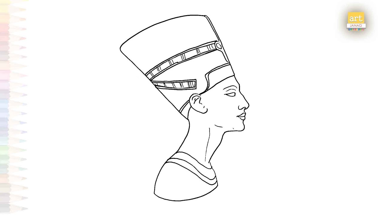Queen Nefertiti Bust drawings | Art tutorial | How to draw Egypt ...