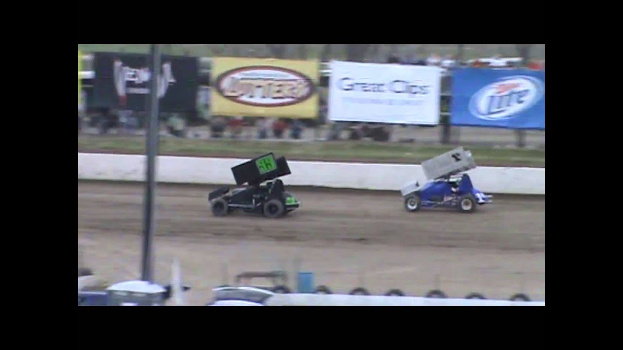 2014 Eagle Raceway Ice Breaker Challenge IMCA 305 Sprint Tony Rost in ...