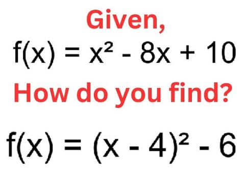 Changing quadratic expressions into the completed square form - YouTube