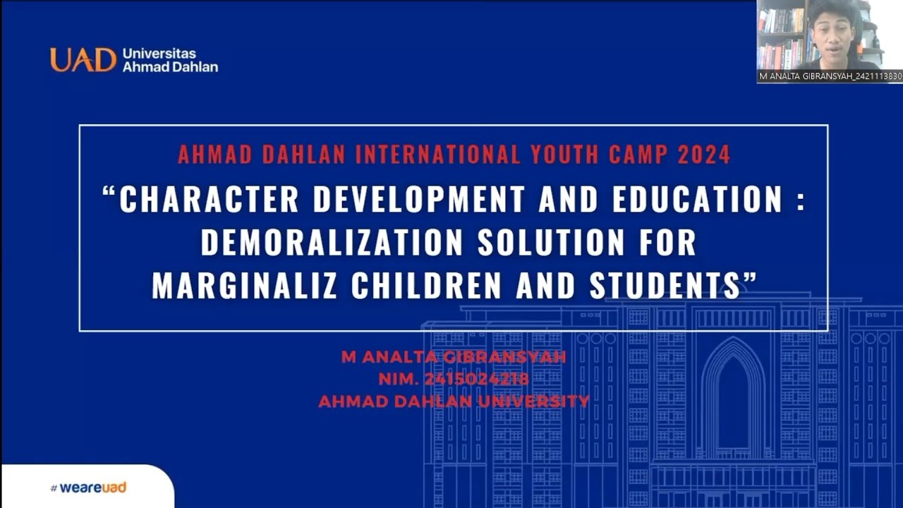 CHARACTER DEVELOPMENT : DEMORALIZATION SOLUTION FOR MARGINAL CHILDREN ...