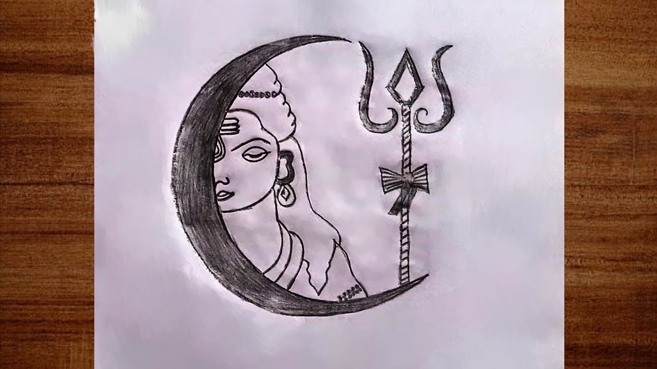 Easy Lord Mahadev 🙏🏻 Drawing // Lord Shiva drawing step by step// How ...