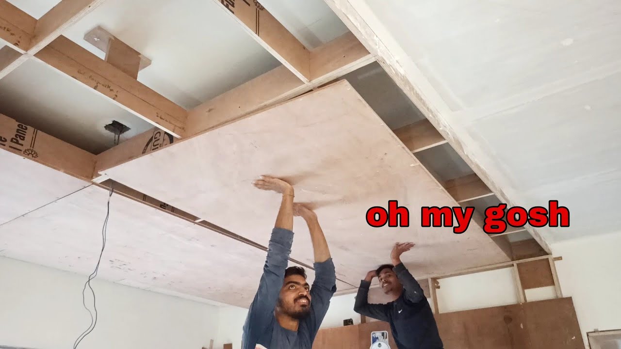 How to led panel merge into wooden ceiling ! pt.5 led panel ceiling ...